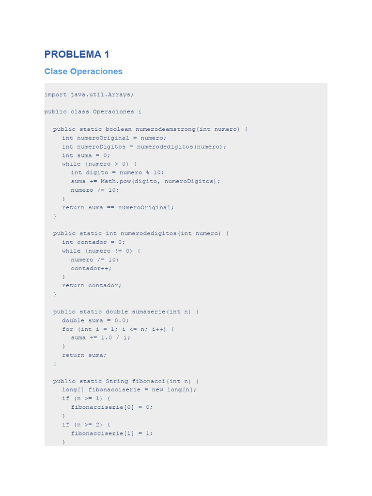 Operaciones y Arreglos en Java | PDF | Programación de computadoras | Paradigmas de programación