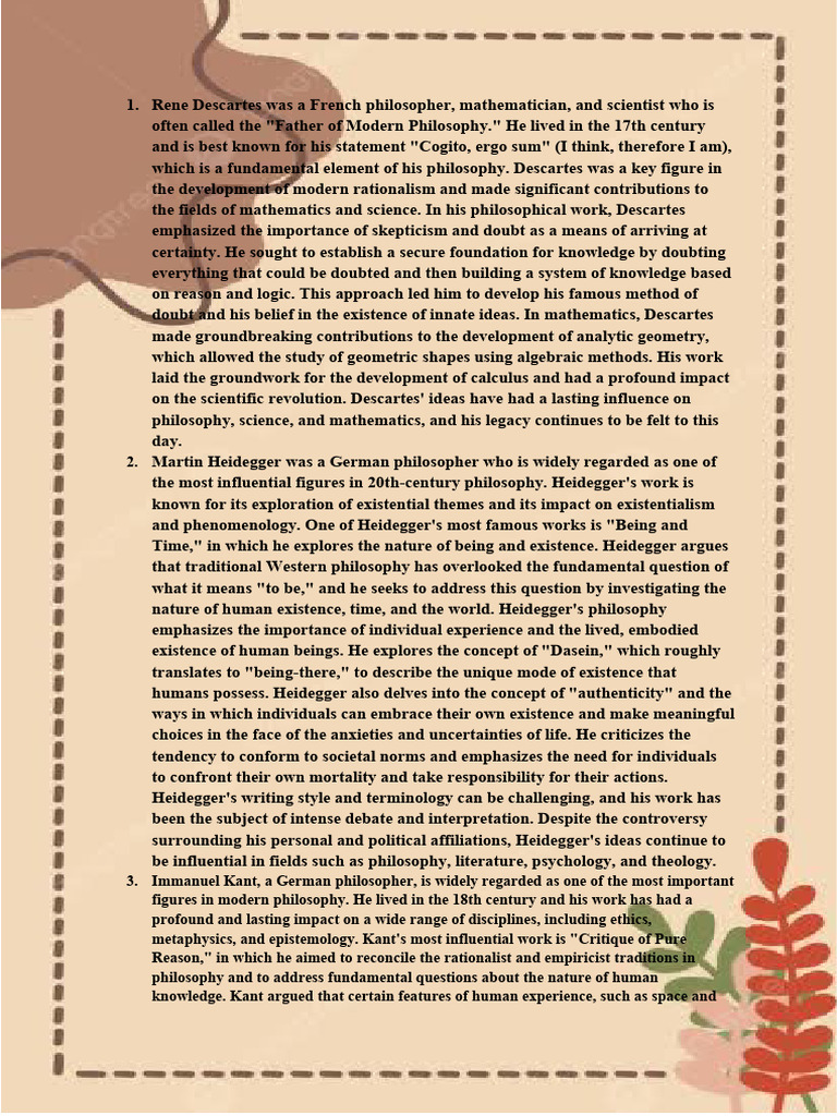 Rene-Descartes-WPS-Office | PDF | René Descartes | Immanuel Kant