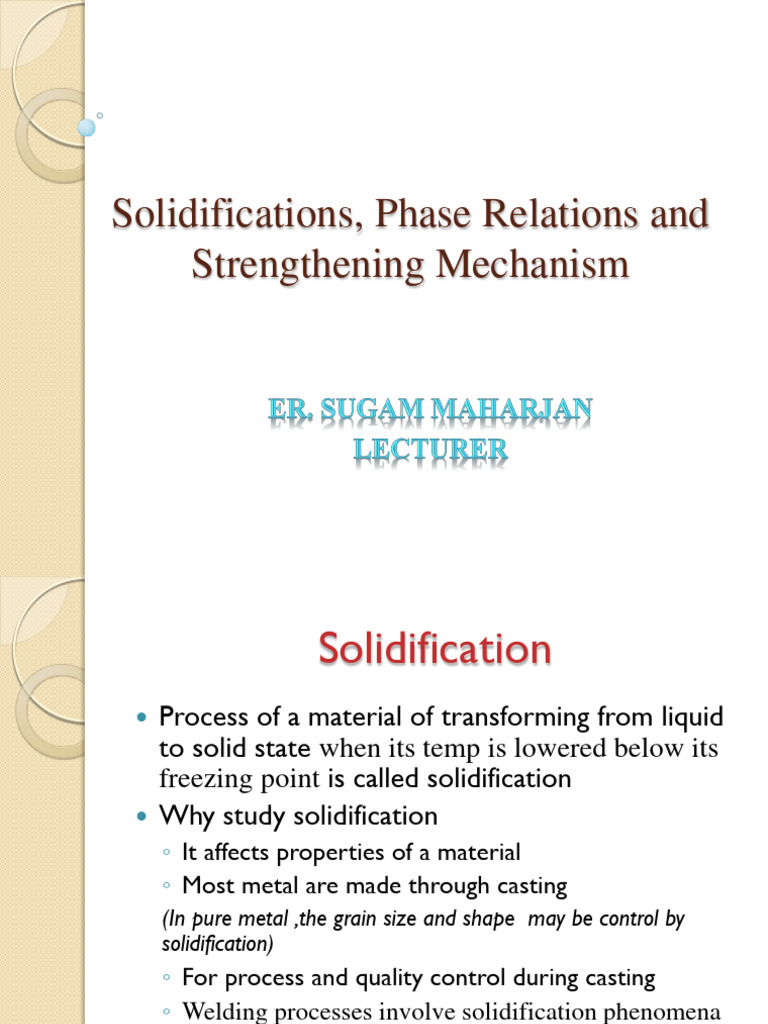 Solidification Phase Relation | PDF | Freezing | Phase (Matter)