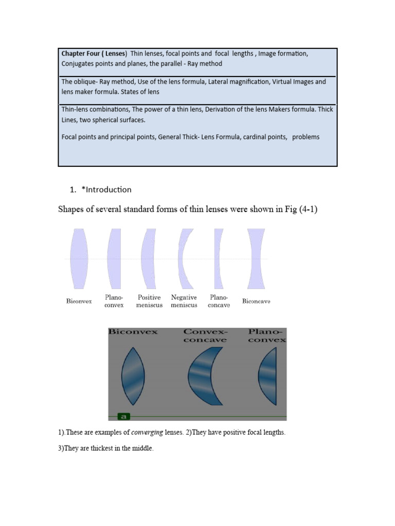 (Chapter 4 Lenses (2020 | PDF | Electrodynamics | Geometry