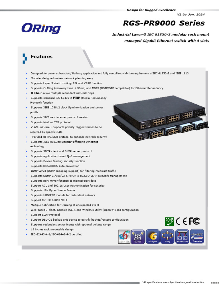 DataSheet RGS-PR9000 Series | PDF | Data Transmission | Internet ...