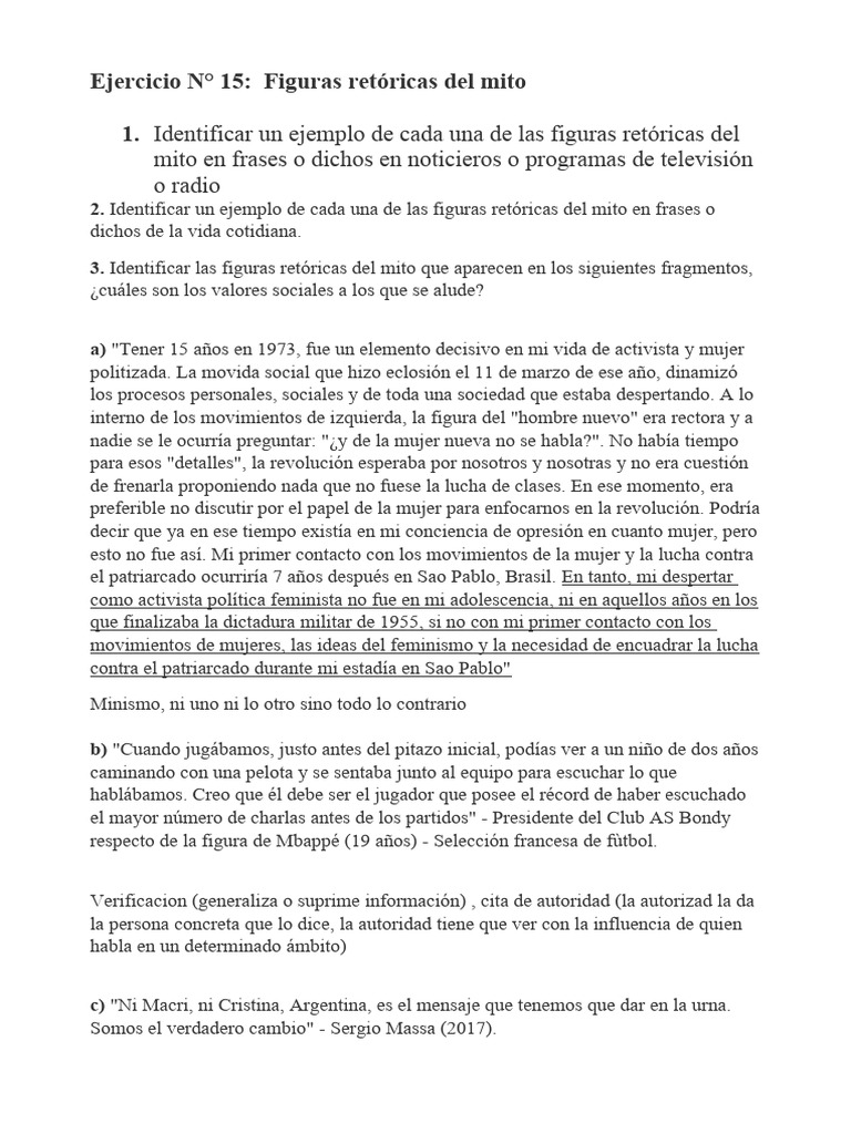 Figuras Retóricas en Mitos y Frases Cotidianas | PDF | Mujer | Lionel Messi