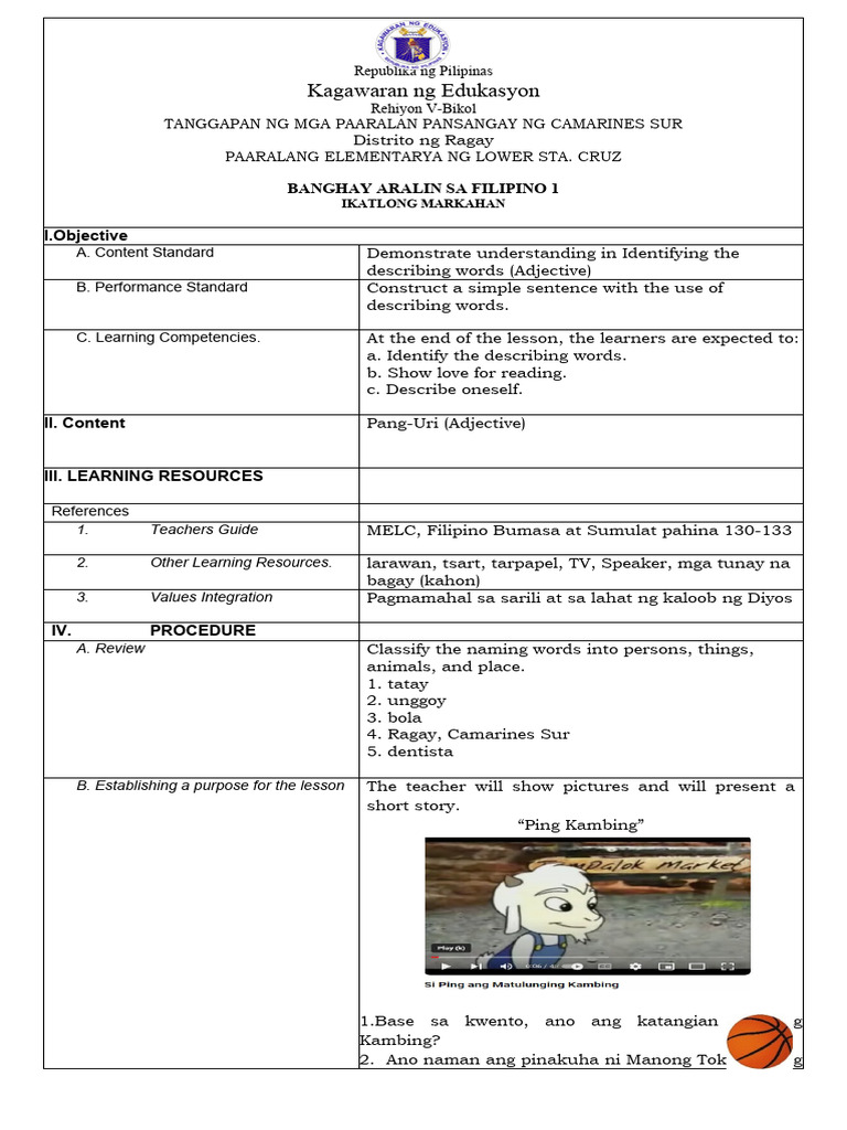 COT LP Third Quarter Filipino | PDF