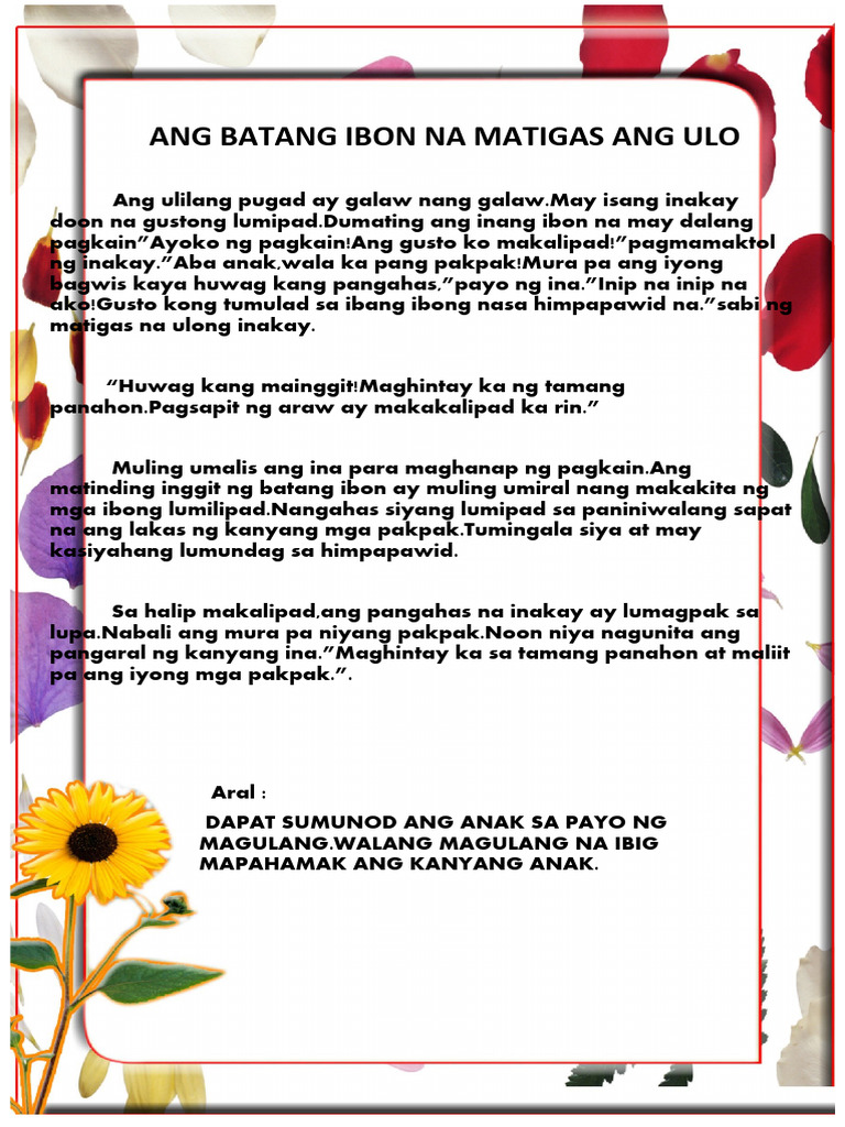 Ang Batang Ibon Na Matigas Ang Ulo | PDF
