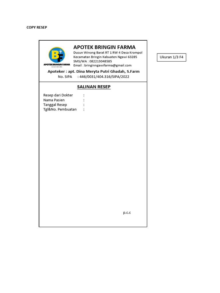 Copy Resep | PDF