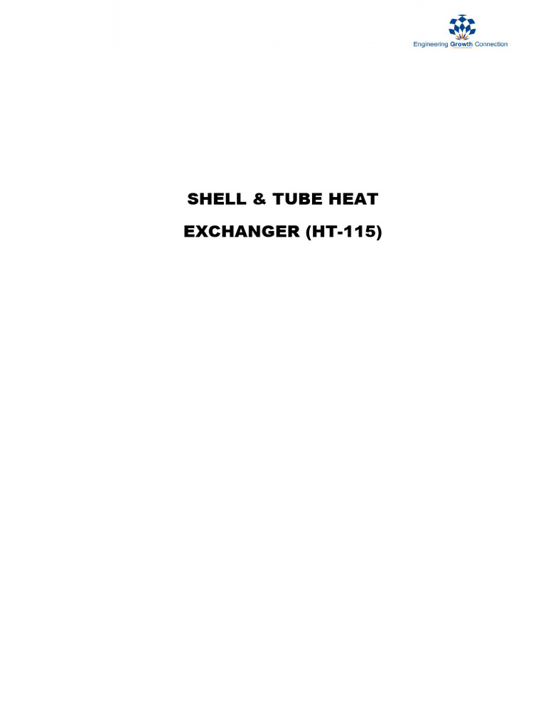 Lab ManualsHT & MUOHT-115 Shell & TubeMaster Theory | PDF | Heat ...