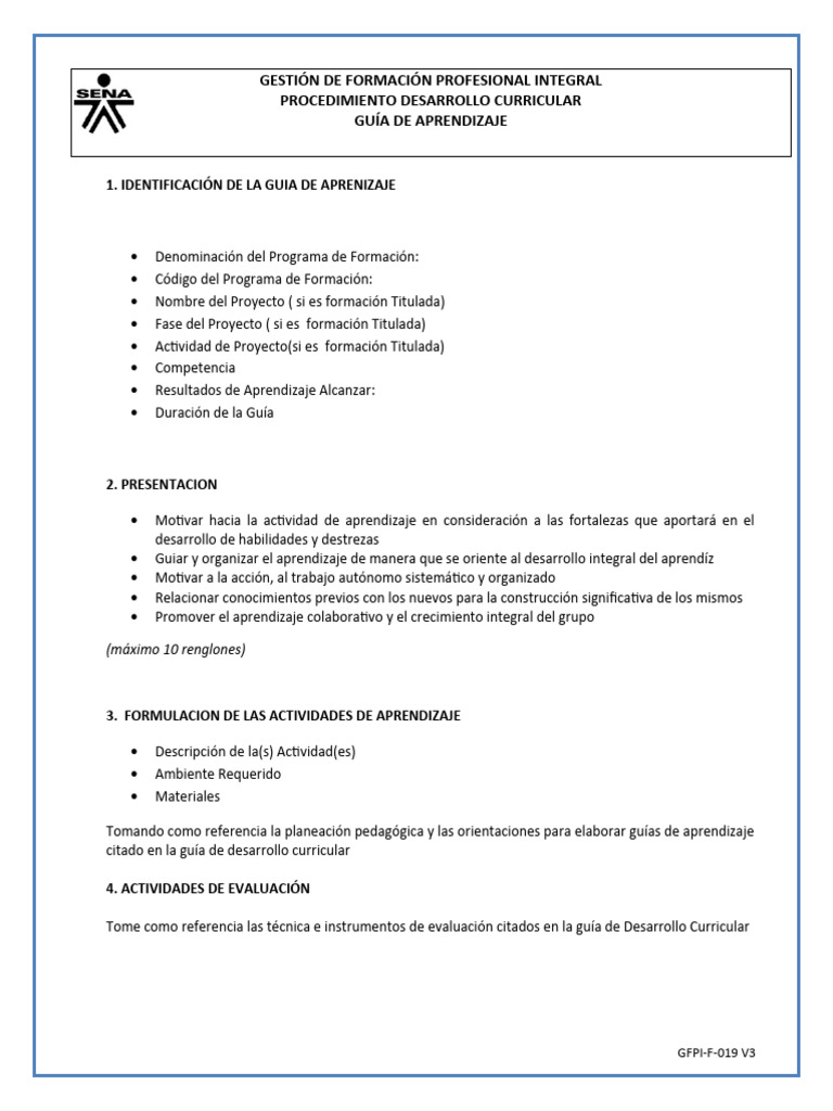 3.5 GFPI-F-019 - Formato - Guia - de - Aprendizaje | PDF | Aprendizaje | Evaluación