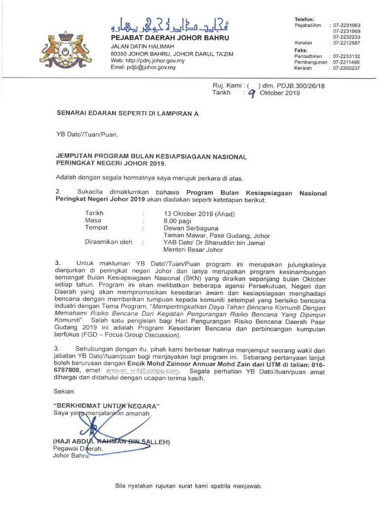 Jemputan Program BKN 2019 | PDF