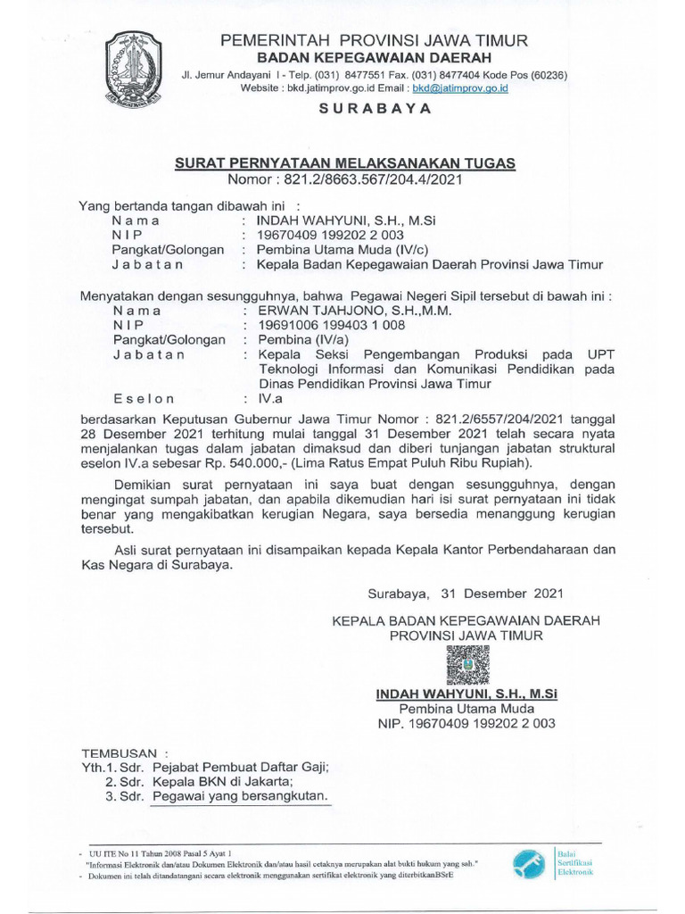 SPMT Pindah Di Dalam Lingkungan Pemprov 20220112 611 SPMT TIKP 020529 | PDF