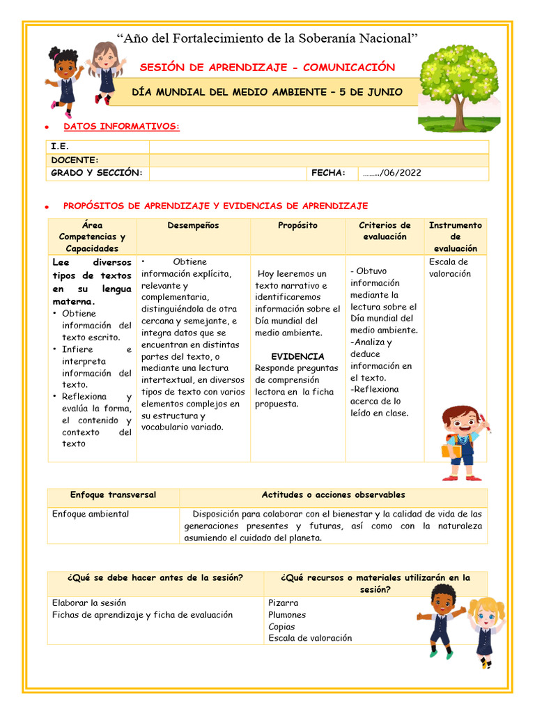 Sesi-Viernes-Fecha Cívica-Día Mundial Del Medio Ambiente | PDF ...