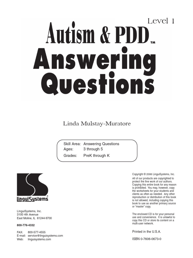 Vdocuments - MX Answering Questons 1 All Things Autism PDD Answering Questions Level 1was | PDF ...