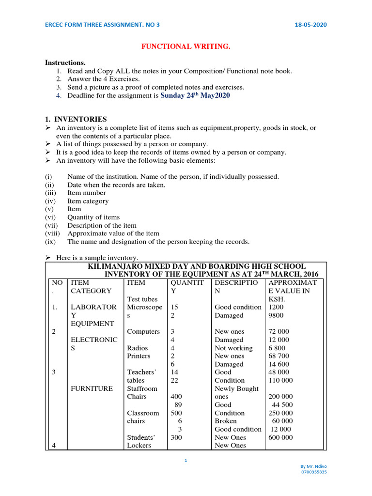 Ercec Functional Writing Assignment. No 3 | PDF