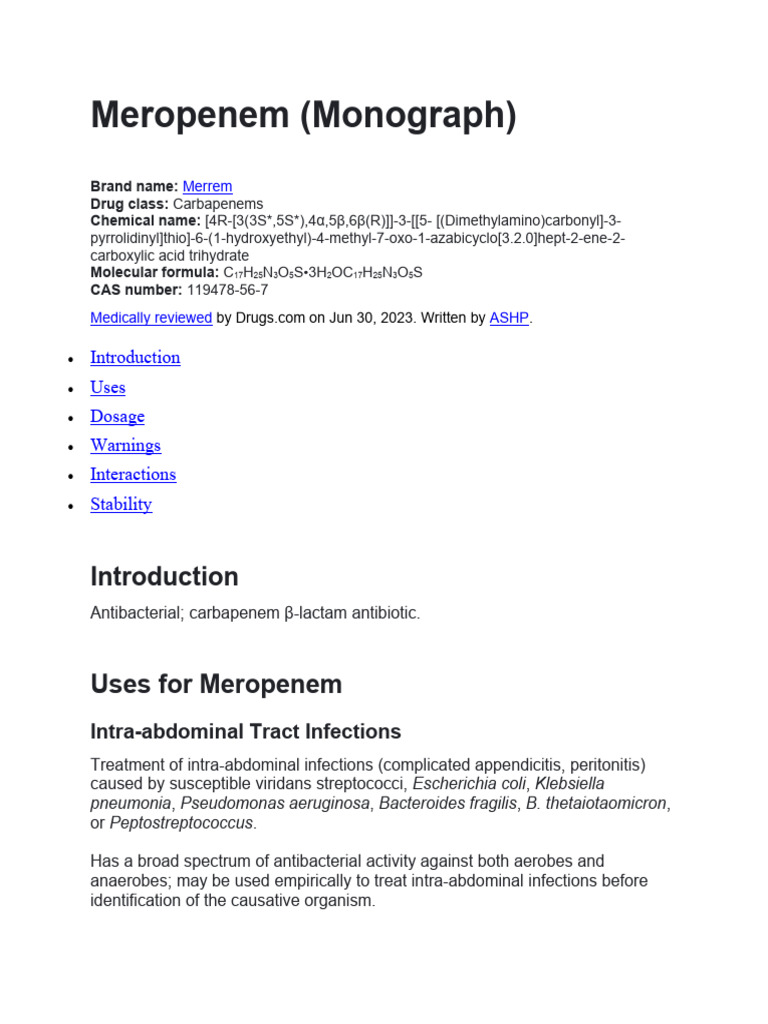 Mono | PDF | Antibiotics | Medical Specialties