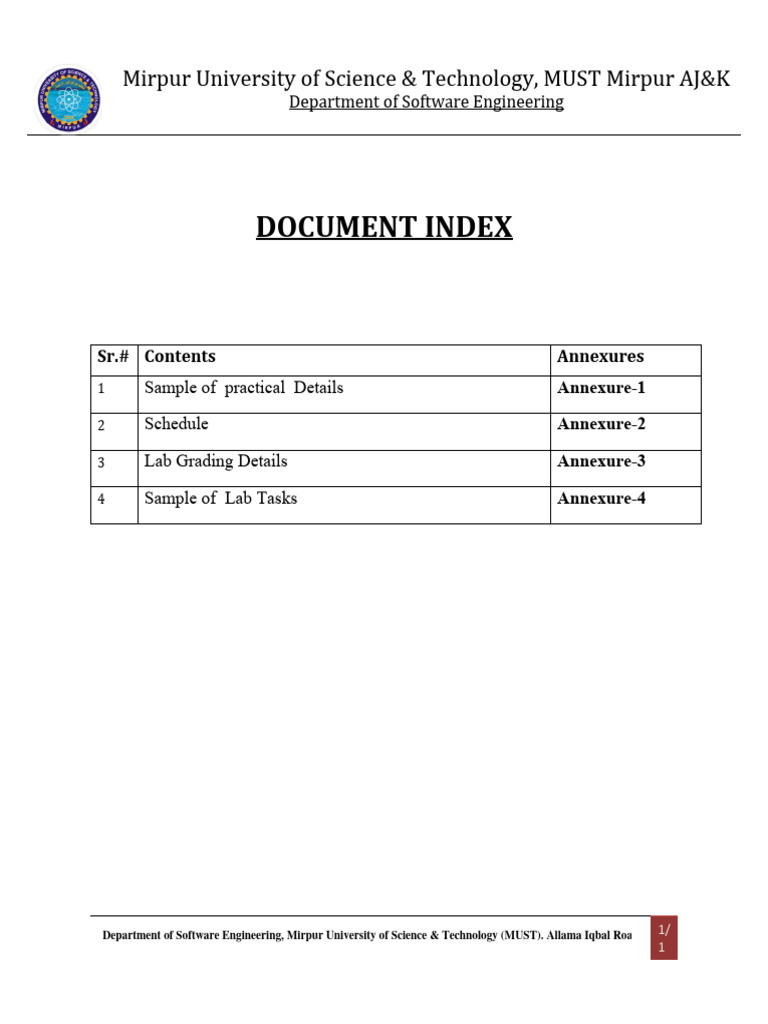 Lab-Index Page | PDF