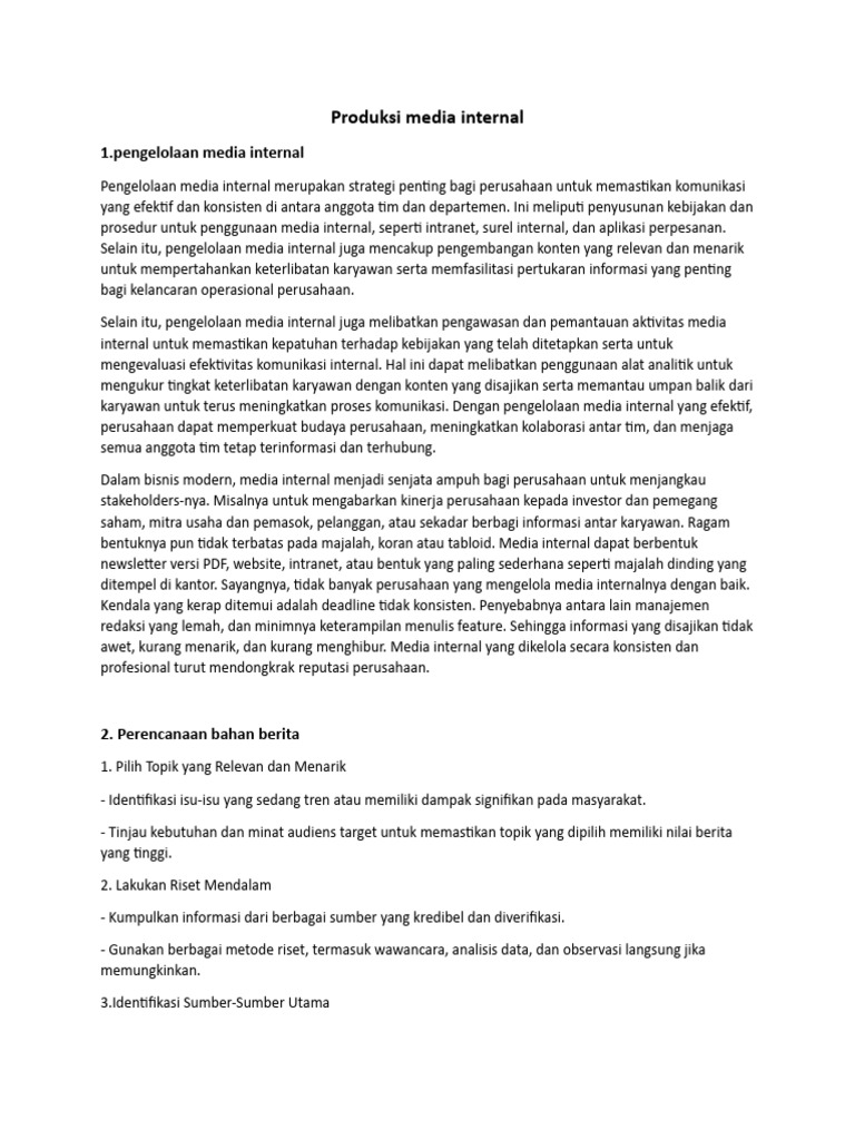 Pengelolaan Media Internal yang Efektif | PDF | Seni
