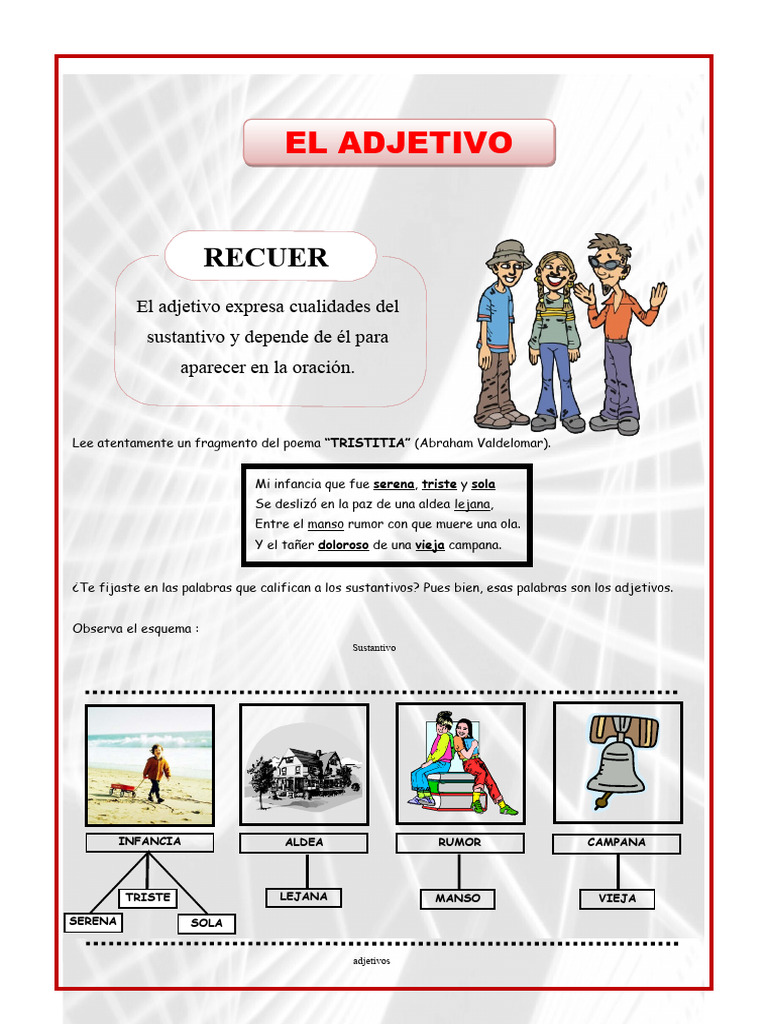 EL ADJETIVO | PDF | Adjetivo | Semántica