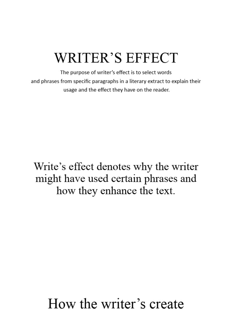 Writer's Effect | PDF | Word | Linguistics