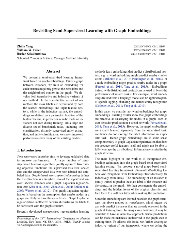 2016-Revisiting Semi-Supervised Learning With Graph Embeddings | PDF | Machine Learning ...
