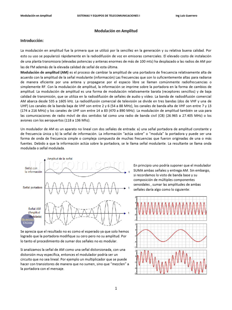 Modulación en Amplitud | PDF | Modulación | Radio