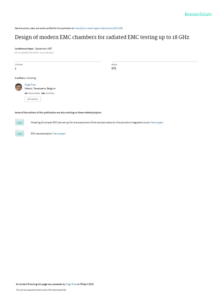 Design of Modern EMC Chambers For Radiated EMC Tes | PDF | Antenna ...