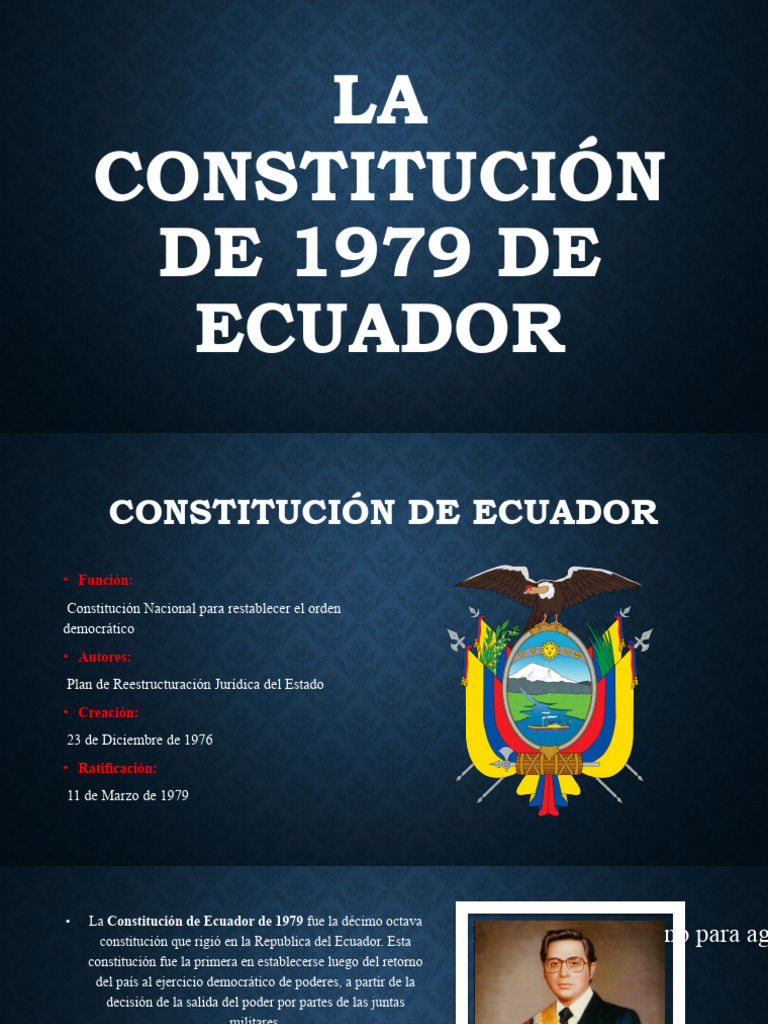 La Constitución de 1979 de Ecuador | PDF | Ecuador | Gobierno