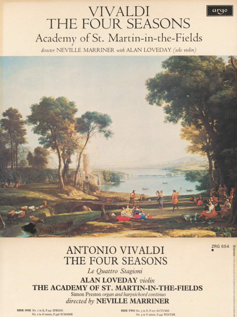 LP The Four Seasons Antonio Vivaldi Academy of ST Martin in TH | PDF ...
