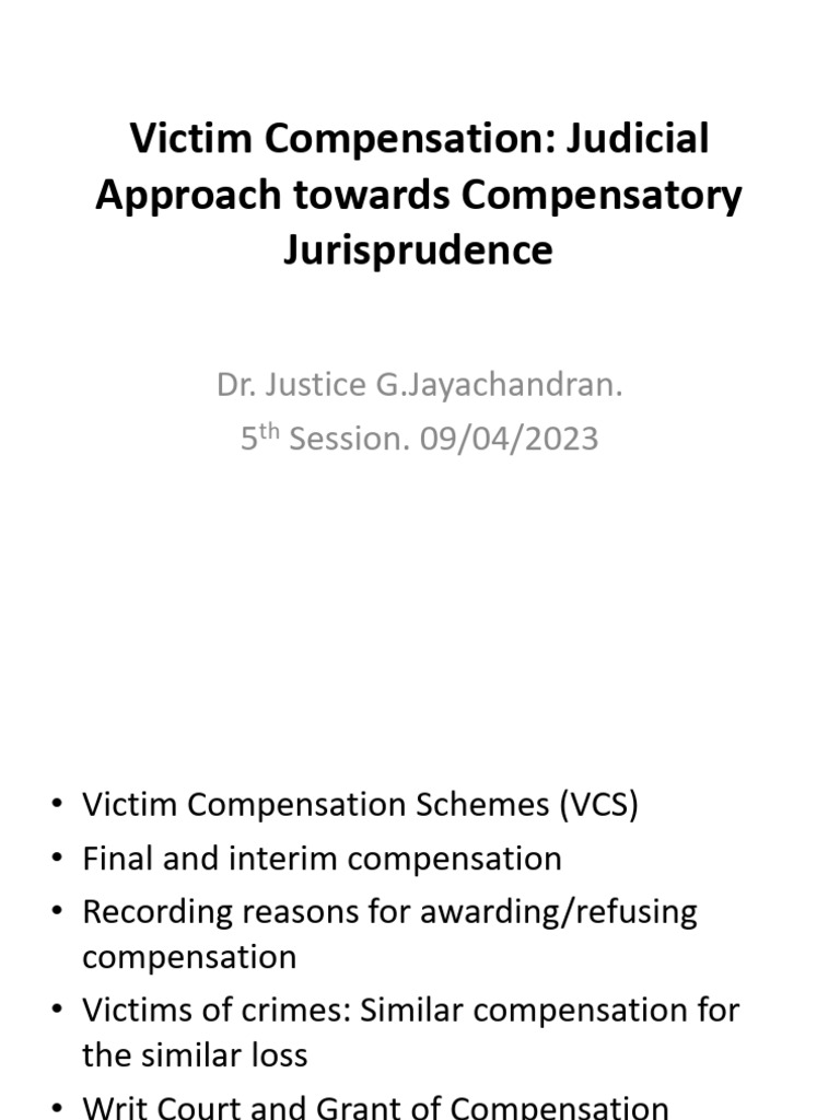 Victim Compensation Jurisprudence Overview | PDF | Damages | Crimes