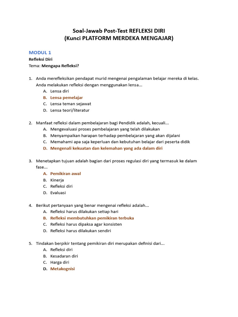 Pentingnya Refleksi dalam Pembelajaran | PDF