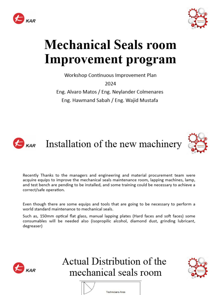 Mechanical Seals Room Installation Proposals | PDF | Technology ...