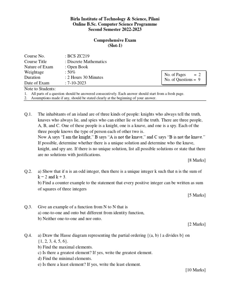 Exam | Download Free PDF | Discrete Mathematics | Combinatorics