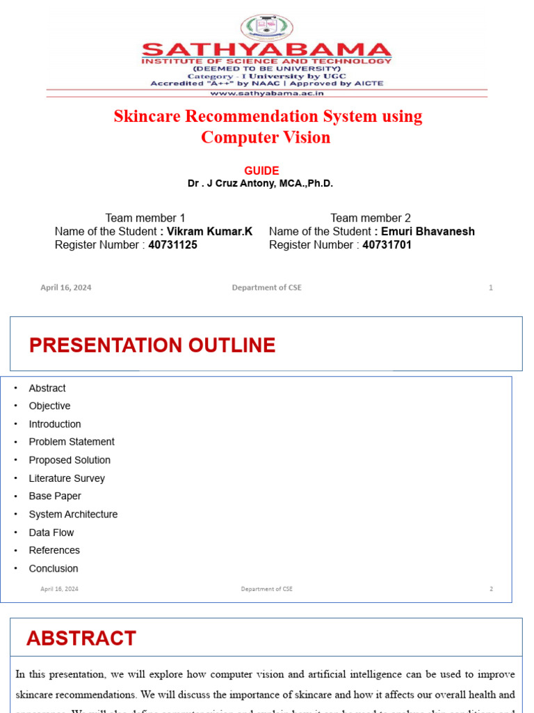 Skincare Recommendation System Using Computer Vision Pdf Machine Learning Deep Learning