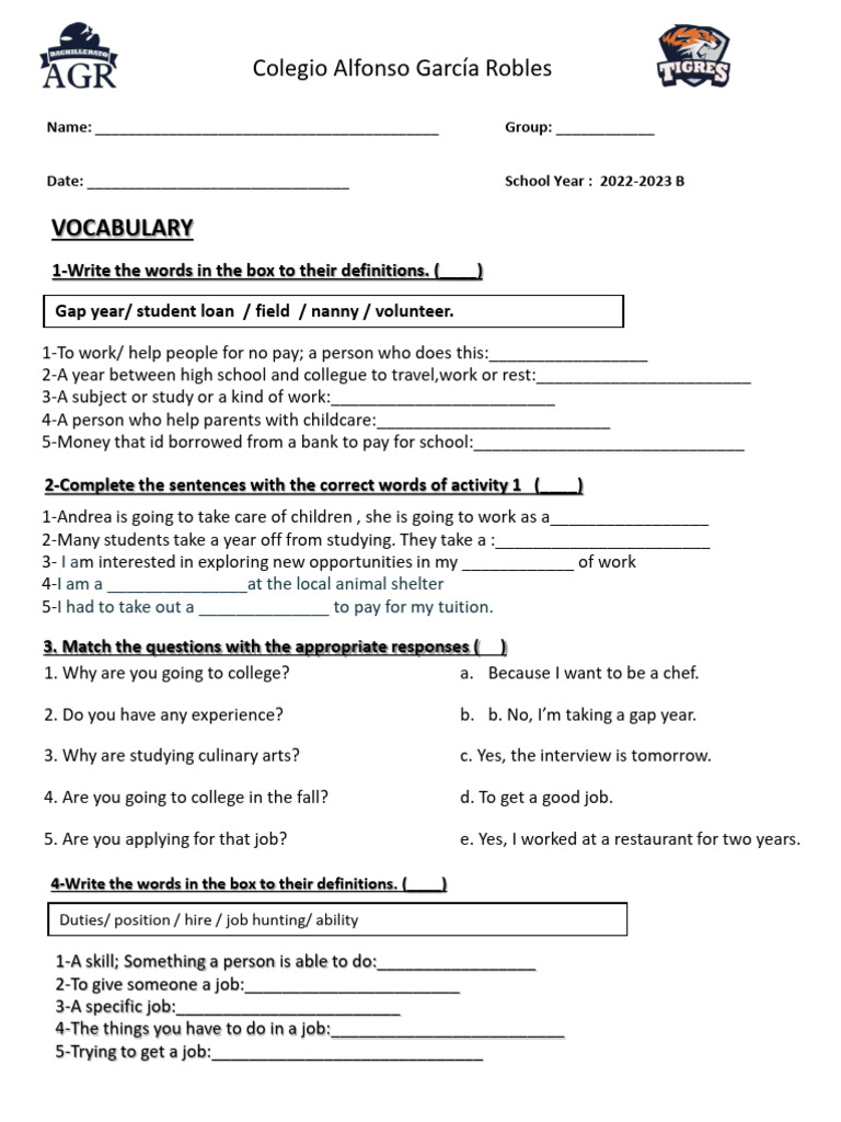 Final Grammar and Vocabulary Test - 1st Semester | PDF | Language ...