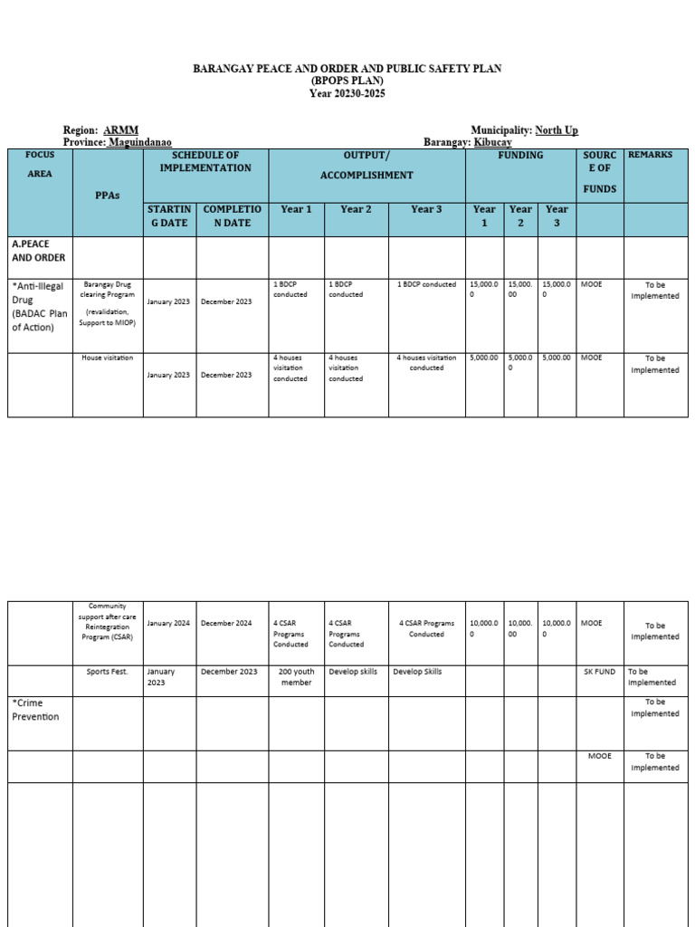 (Bpops Plan) 2023-2025 | PDF