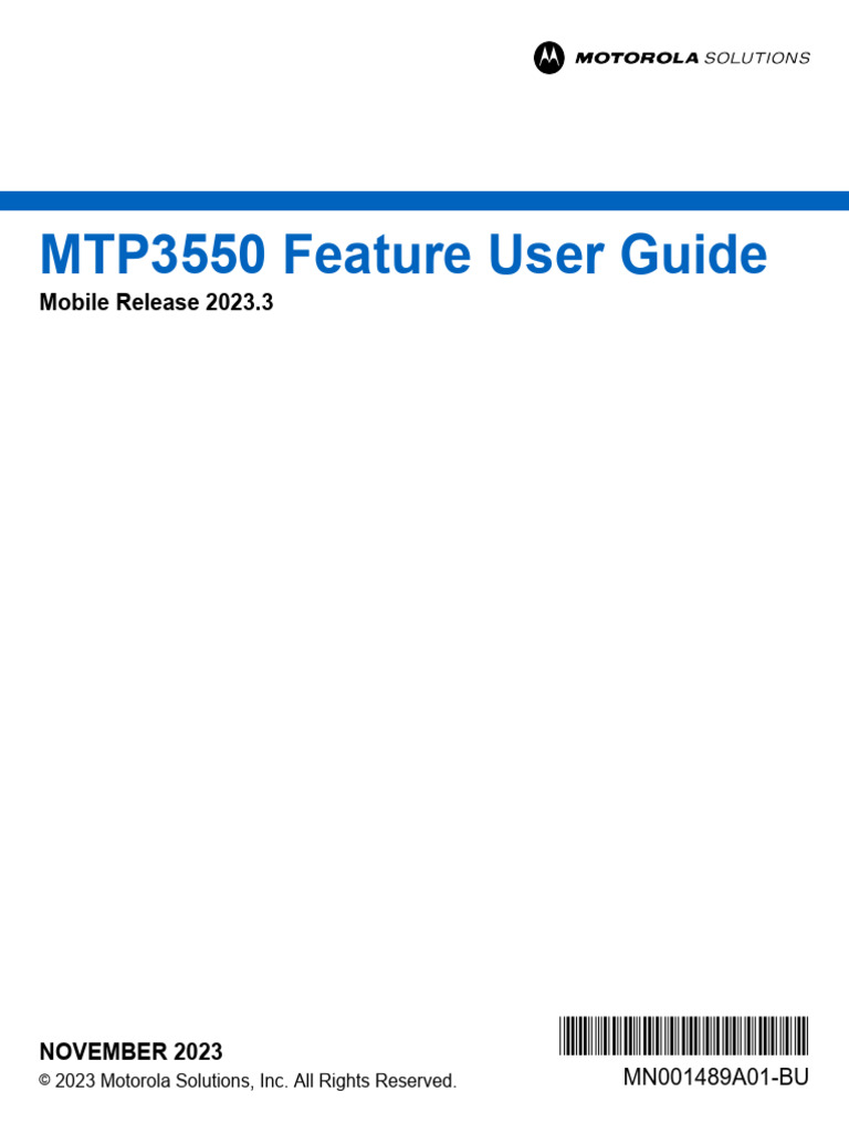 MTP3550 User Guide 2023 Release | PDF | Bluetooth | Personal ...