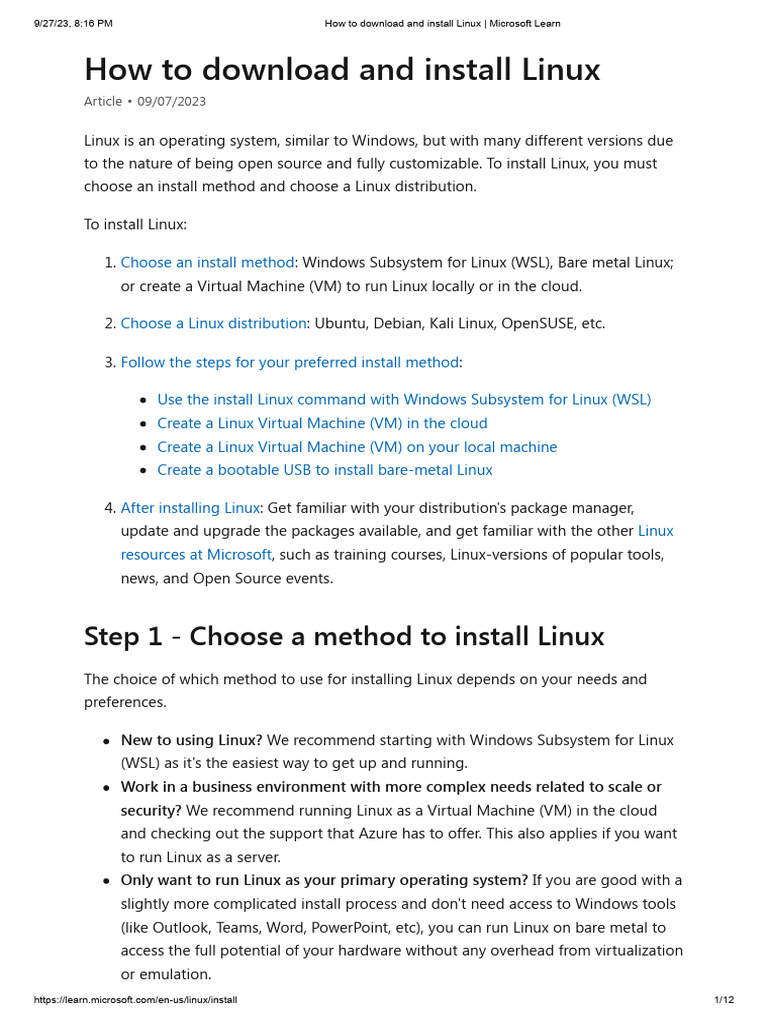 Downloading and Installing Linux Guide | PDF | Linux Distribution ...