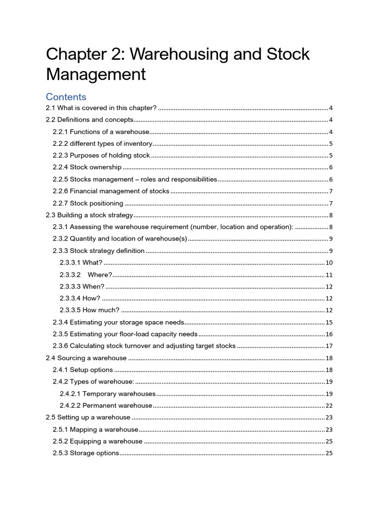 Warehouse & Stock Management Guide | PDF | Lease | Warehouse