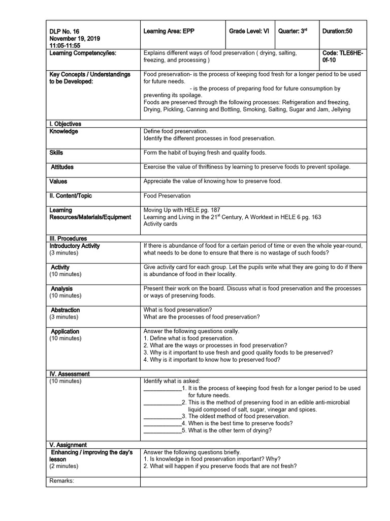 dlp-16-18 | PDF | Fruit Preserves | Curing (Food Preservation)