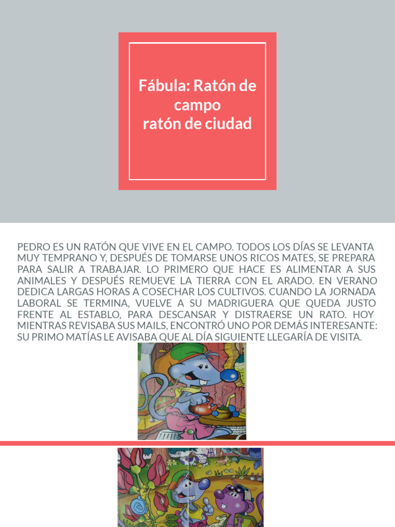 Fábula - Ratón de Campo, Ratón de Ciudad | PDF
