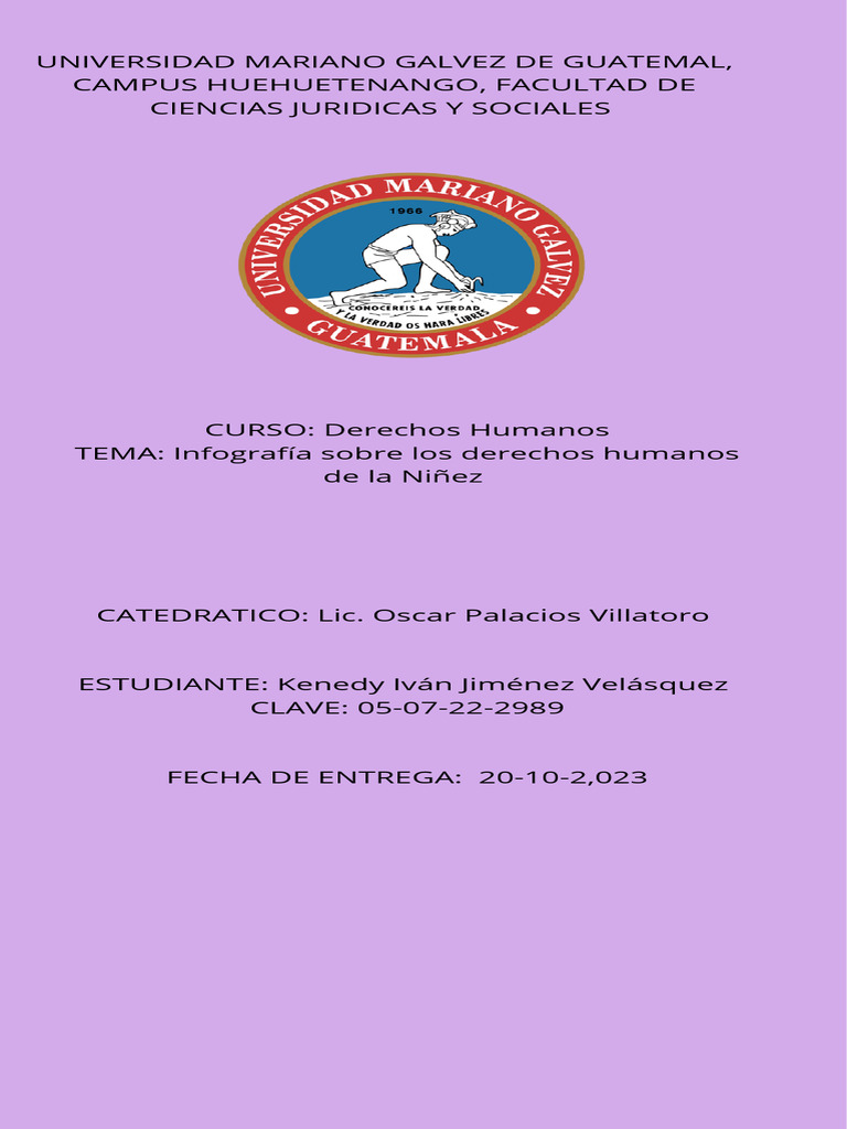 Infografia de Los Derechos Humanos de La Ninez | Descargar gratis PDF ...