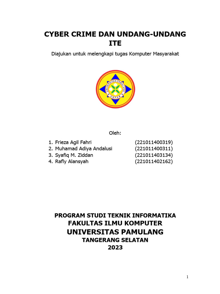 Kelompok 5 - Cyber Crime Dan UU ITE | PDF