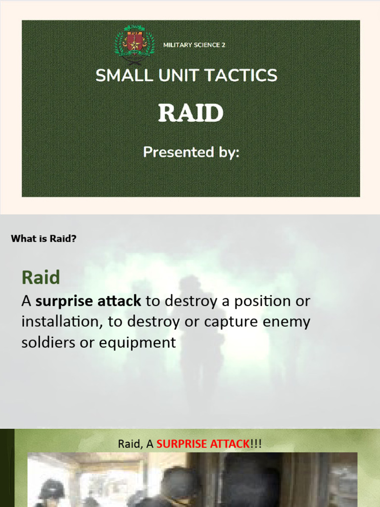 Military Raid Types and Tactics | PDF | Field Artillery | Artillery