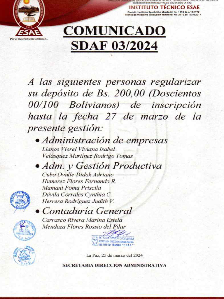 Comunicado 03 24 | PDF