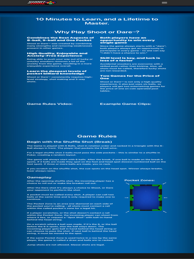 Game Rules | PDF | Ball Games | Pool (Cue Sports)