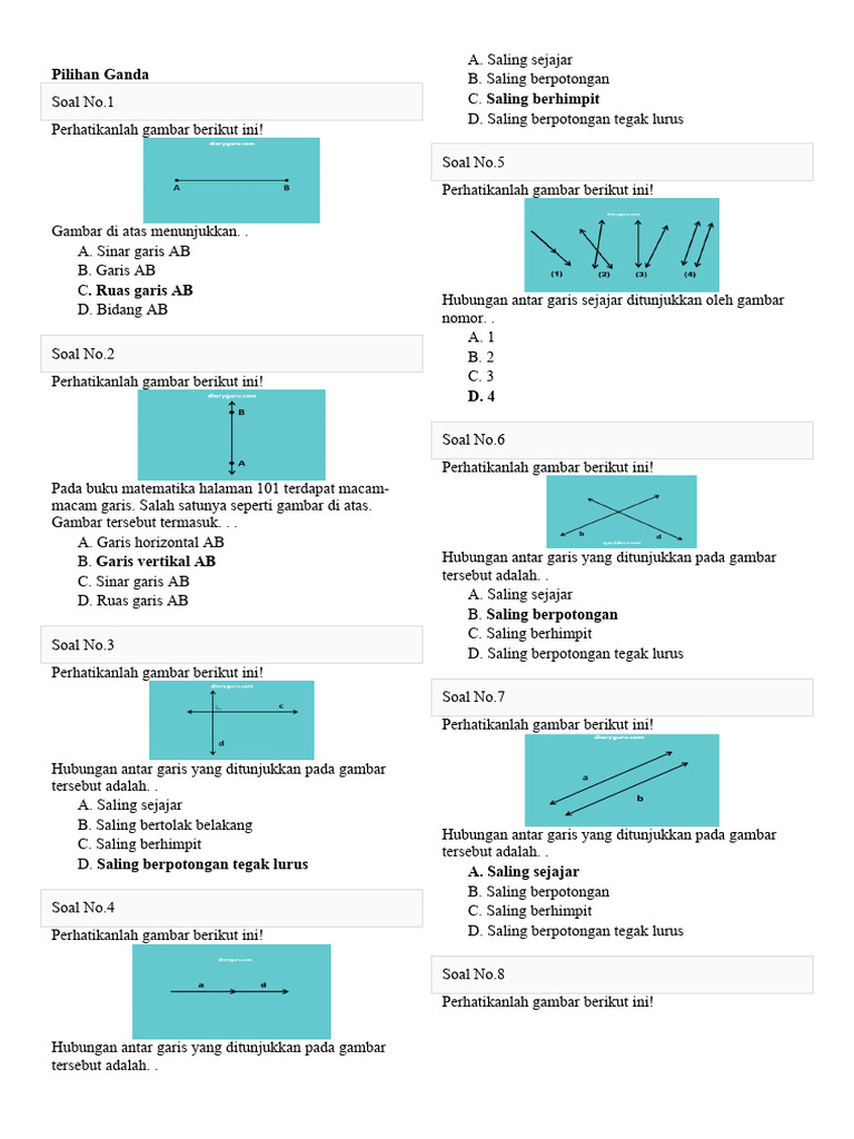 Garis Klas 4 SD | PDF