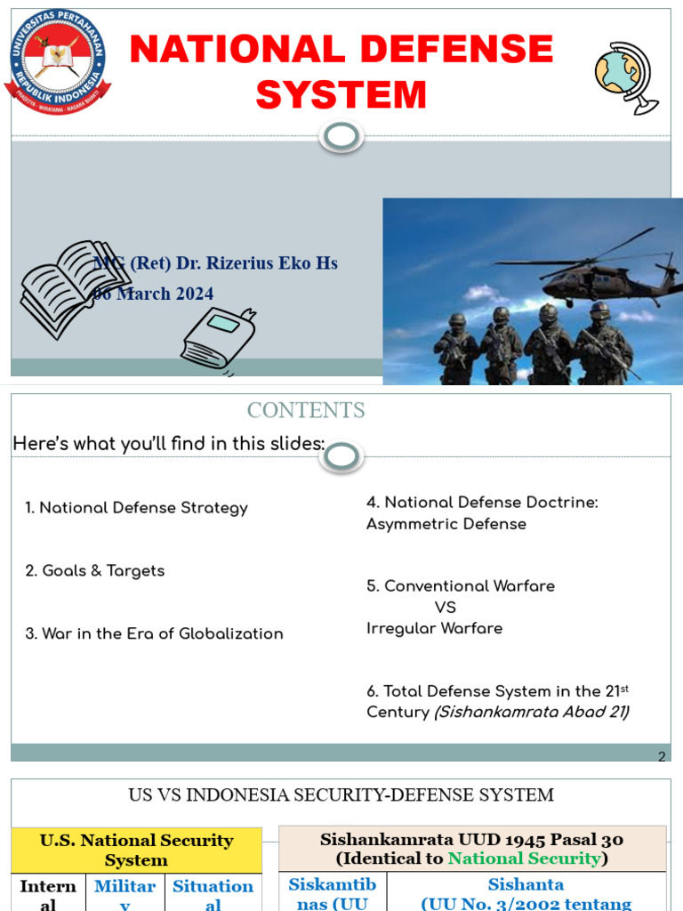 9 PPT Ajar-National Defense System | PDF | National Security | Total War