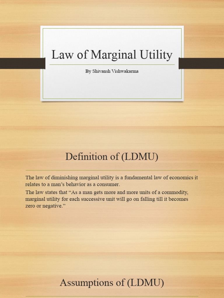 LDMU Shivansh | PDF | Utility | Marginal Utility
