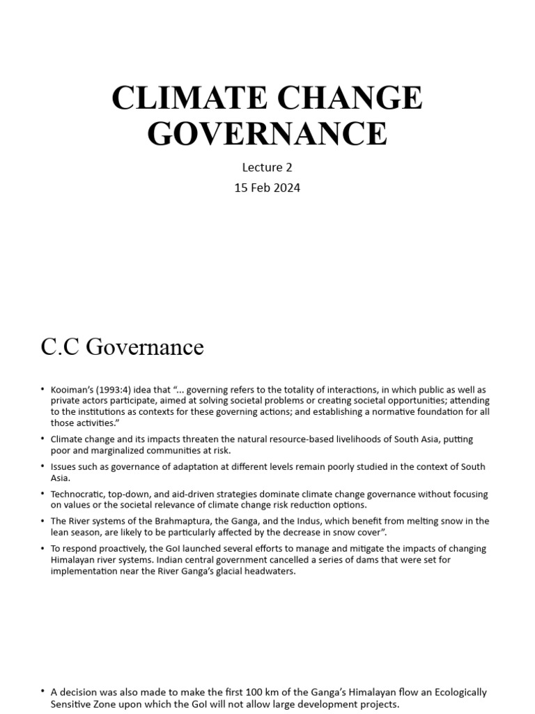 Climate Change Governance | PDF | Governance | Climate Change