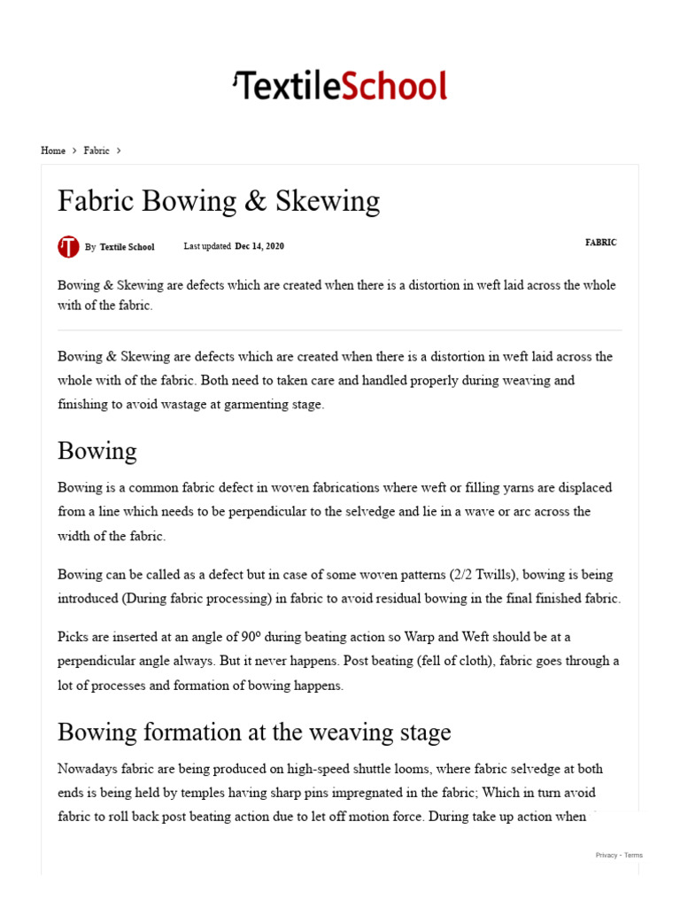 Fabric Bowing & Skewing - Textile School | PDF | Textiles | Weaving Fabric Bowing & Skewing - Textile School | PDF | Textiles | Weaving