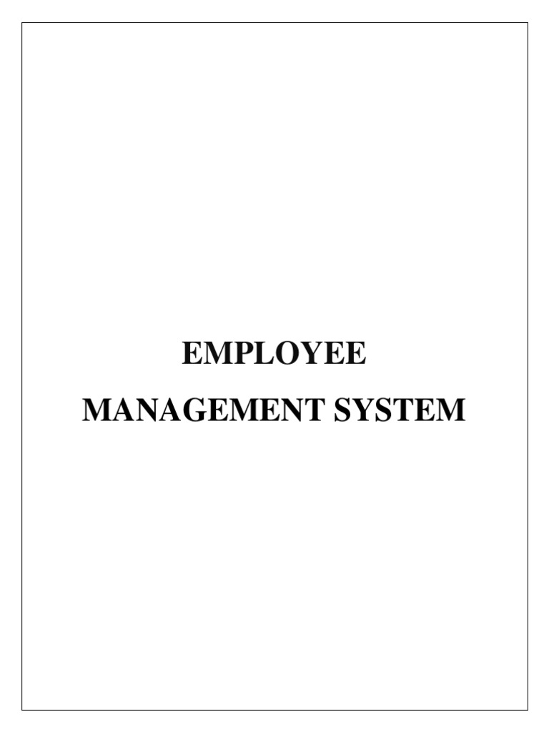 Employee Management System | Download Free PDF | Human Resource ...