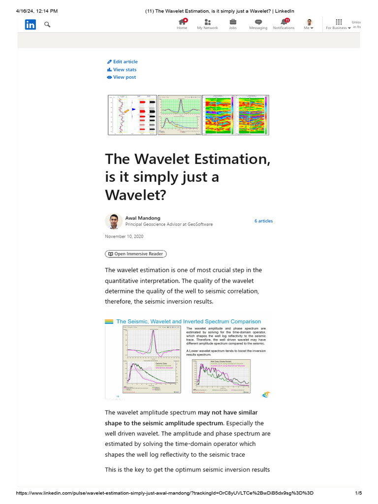 Seismic Article 11 The Wavelet Estimation Is It Simply Just A